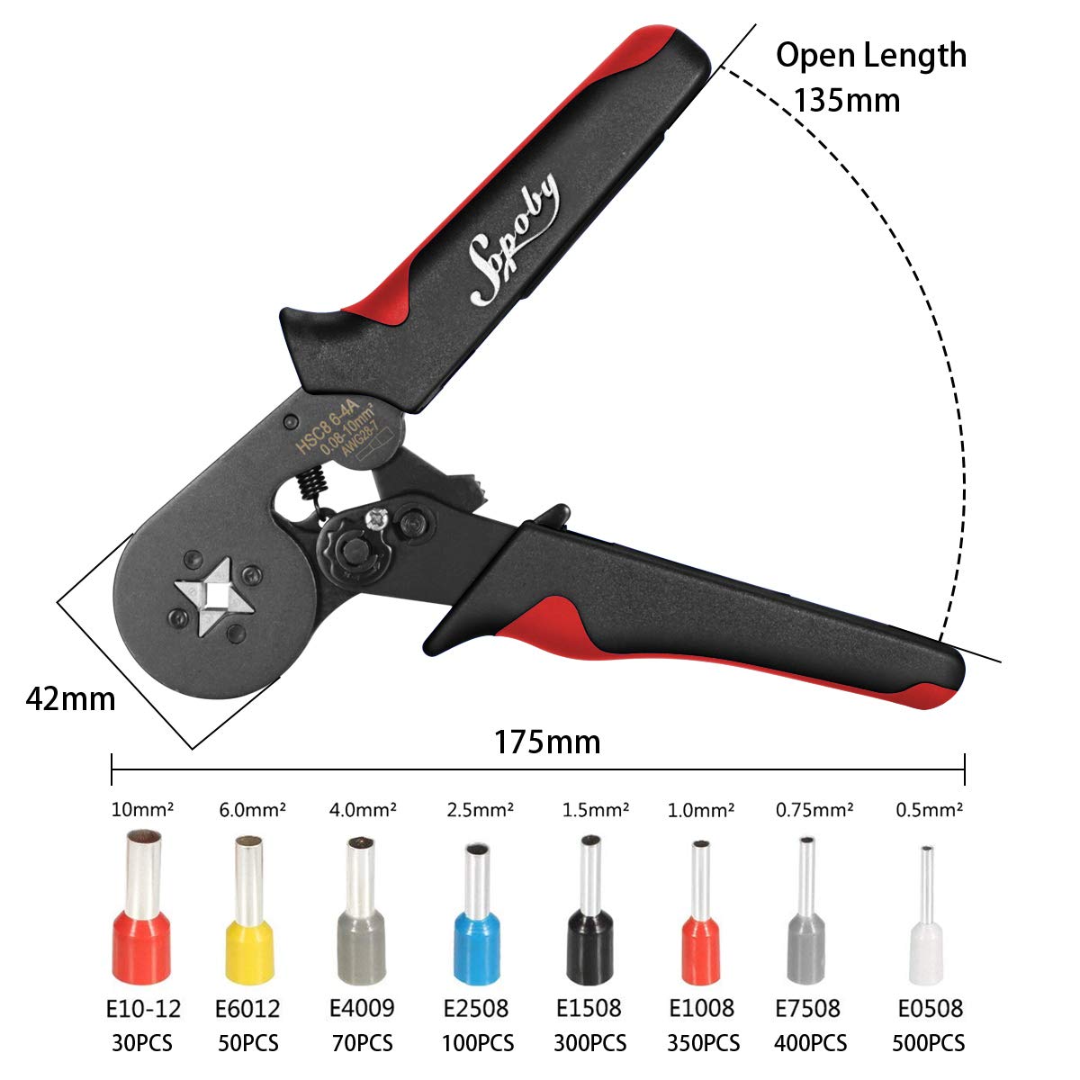 Ferrule Crimping Tool Kit - Sopoby Ferrule Crimper Plier (AWG 28-7 ...