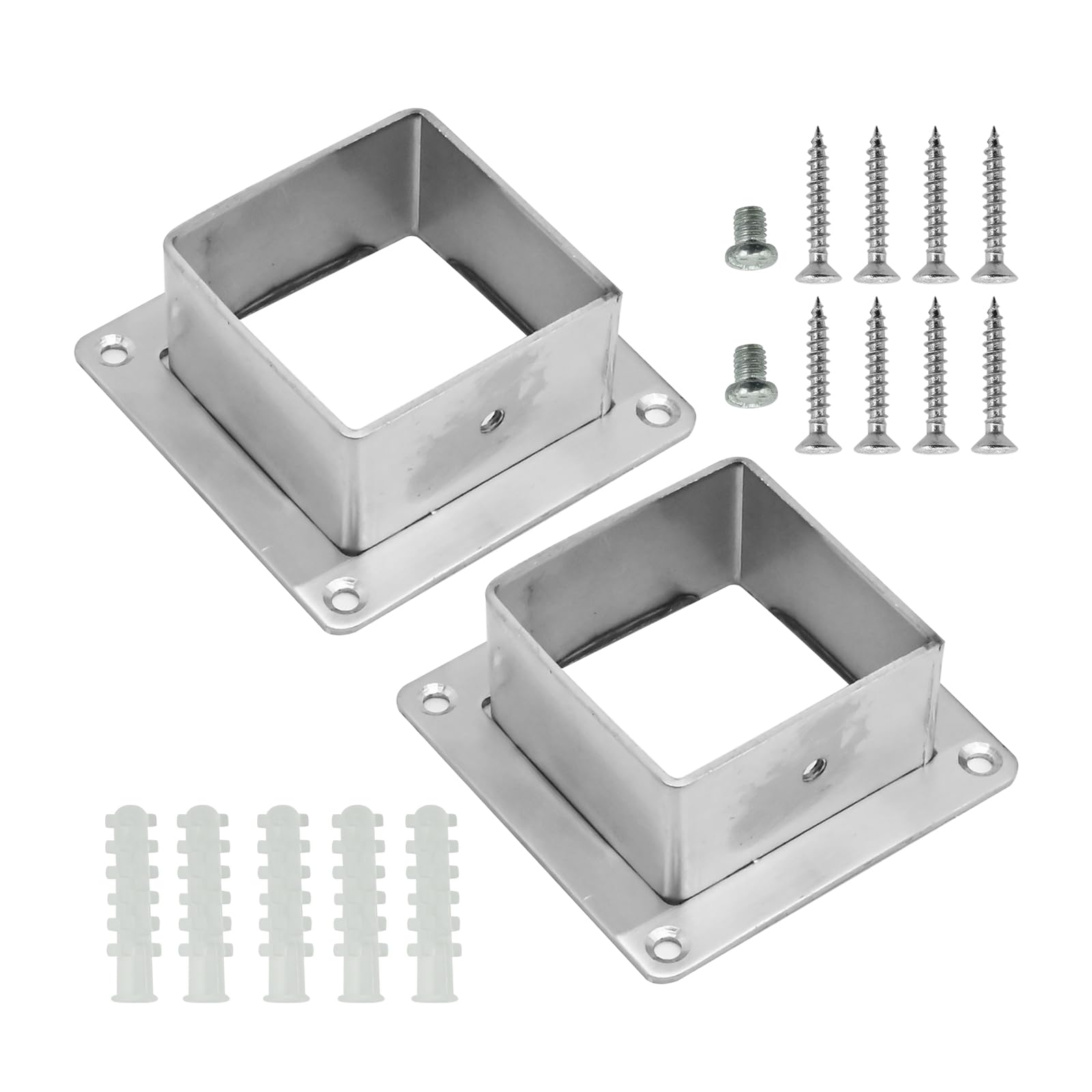 Amazon.com: ZUDKSUY 4 Pcs (2" x 2") Silver Square Flange Bases,Anchor ...