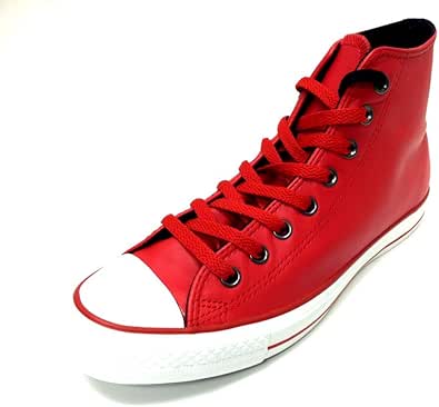 Amazon.com | Converse All Star Leather Collection (9, RED/WHITE HIGH ...