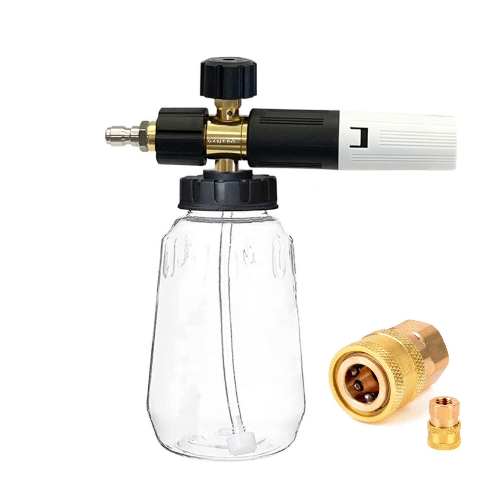 VANTRO Brass Adjustable Transparent Foam Cannon 1 Liter Bottle ...