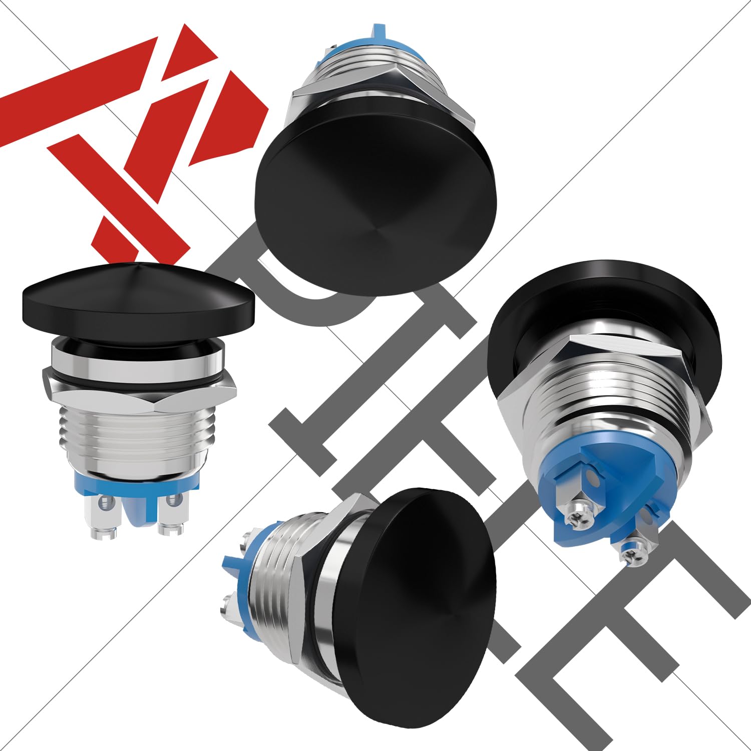 Snapklik.com : APIELE 16MM Momentary Push Button Switch Mushroom Head ...