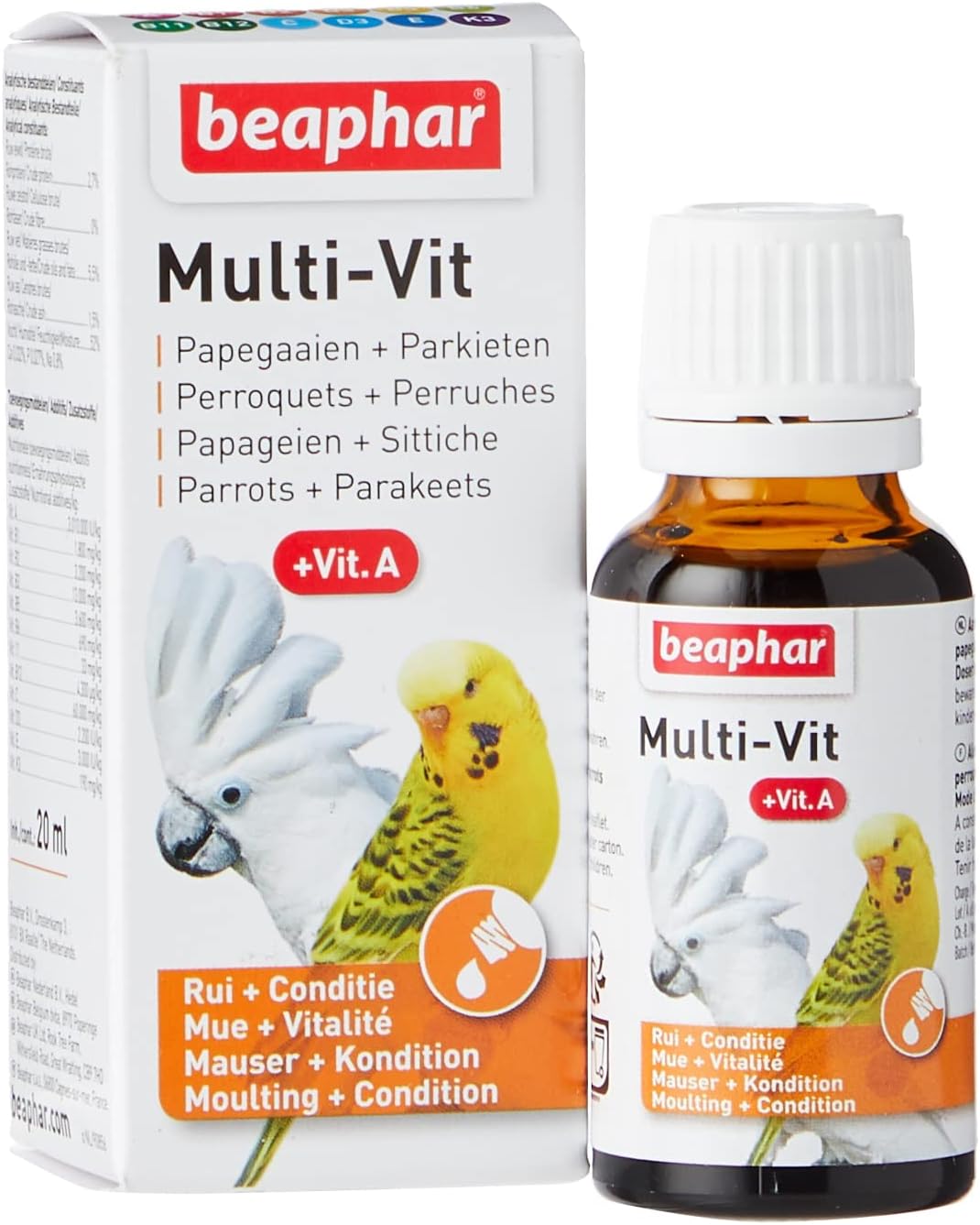 Beaphar Bogena Multi Vitamin for Parrots and Large Parakeets, 20 ml ...