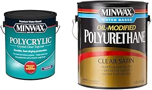 1 gal Minwax Polycrylic Protective Finish and Minwax Water Based ...