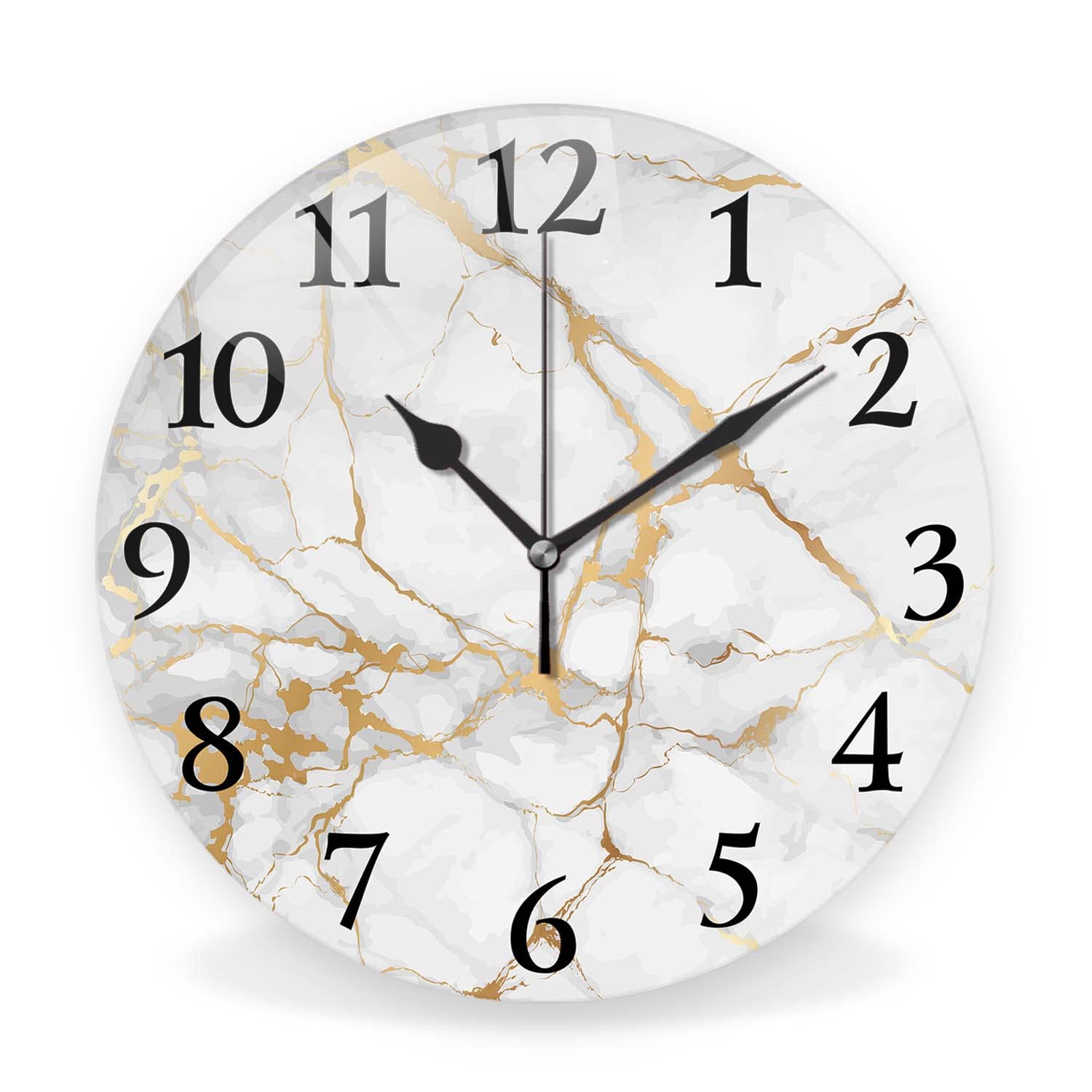 Amazon.com: ACOZUHSE Marble Texture Wall Clock, White Marble Design ...