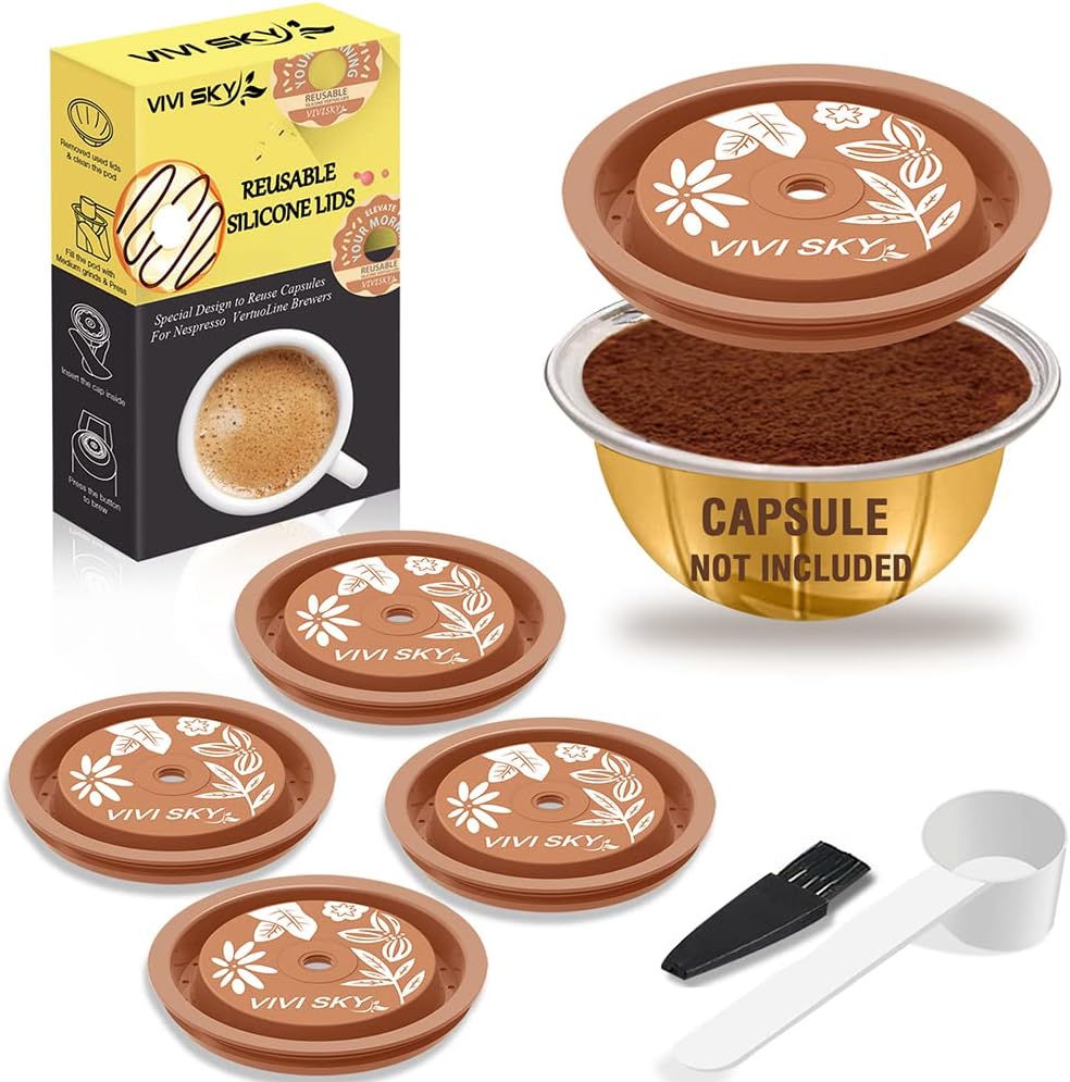 Amazon.com: My-Cap Reusable Coffee Capsule Caps & Lid Set - Compatible ...