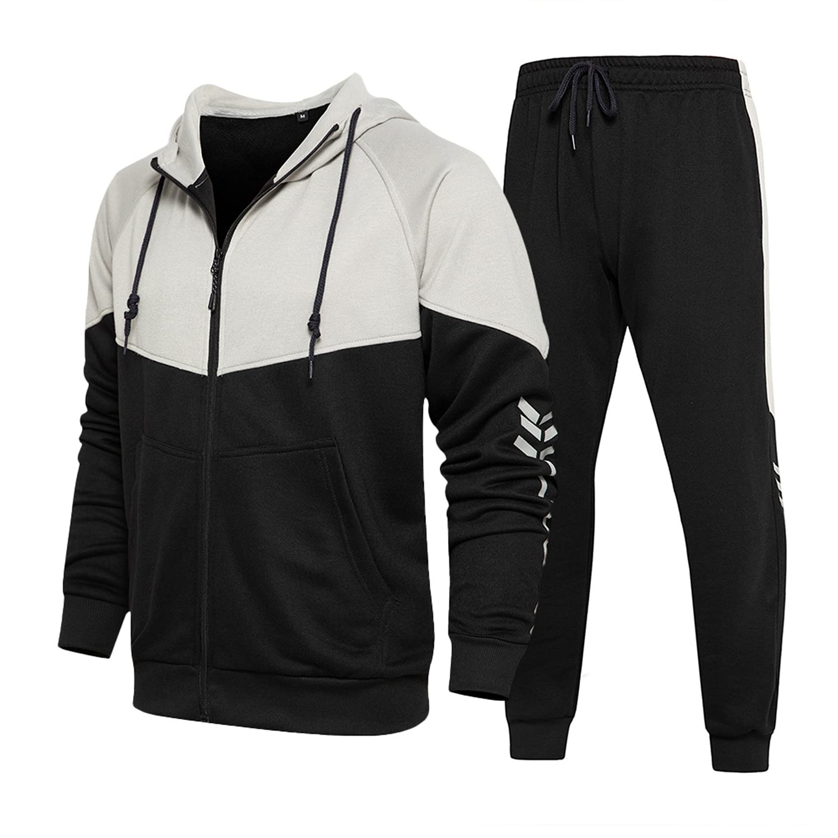Buy Runcati Mens Tracksuit Sweatshirt and Joggers Color Block Sweatsuit ...