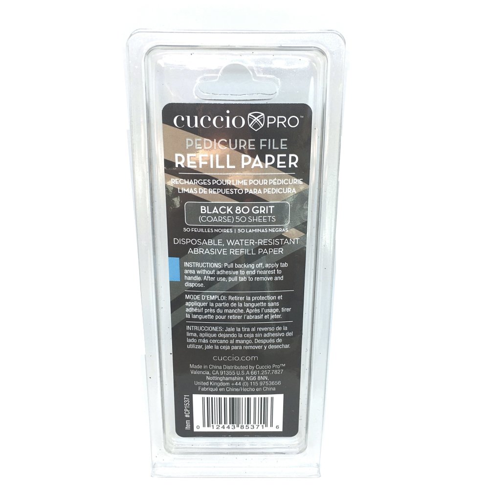 Amazon.com : Cuccio Pro Pedicure File Refills – 80 Grit Black Abrasive ...