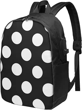 Amazon.co.jp: [EDCRFV] リュック かばん 水玉 黒白 パソコンリュック リュックサック 大容量バッグ バックパック ...