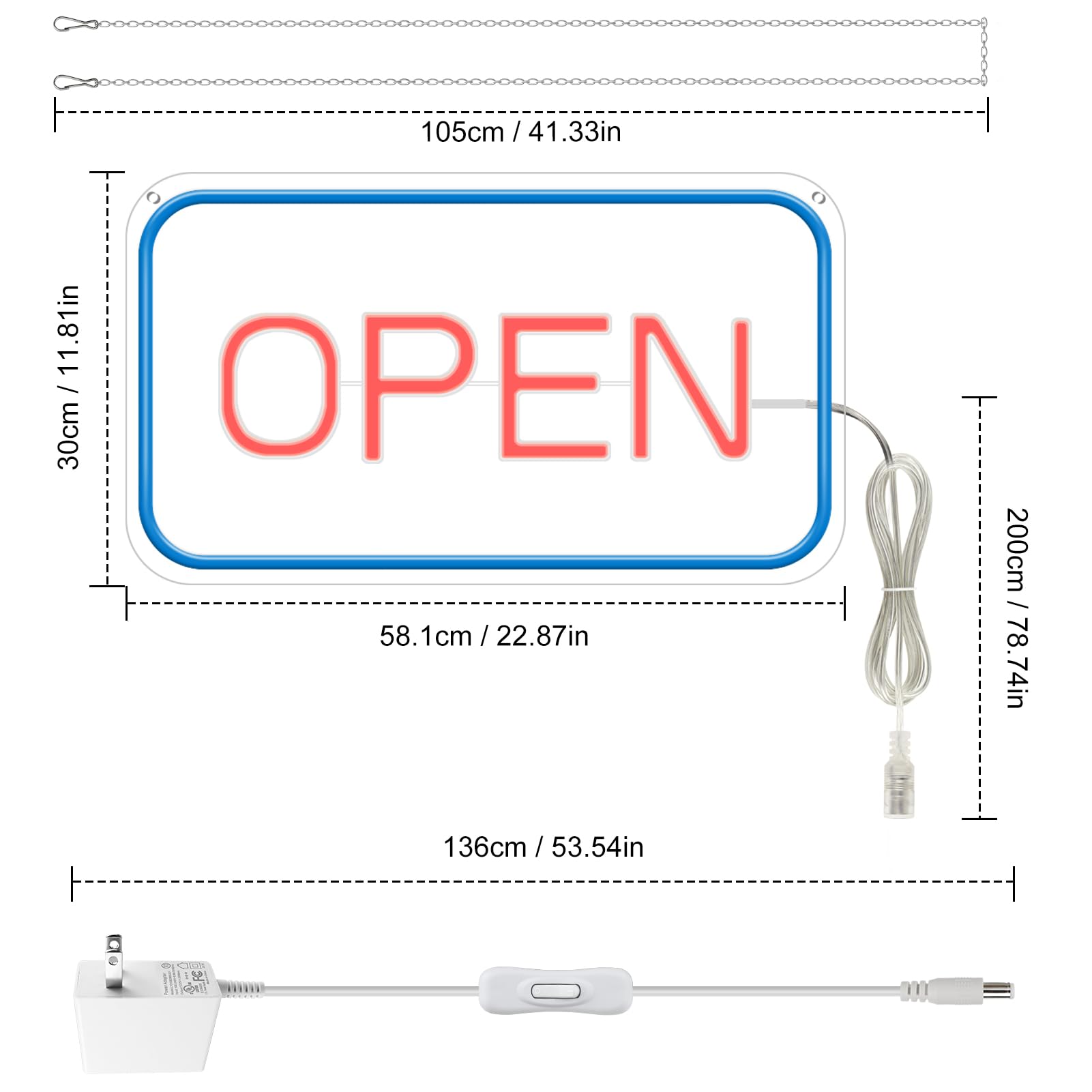 Snapklik.com : 22.8"x 11.8" Ultra Bright 12V Neon Open Sign For ...