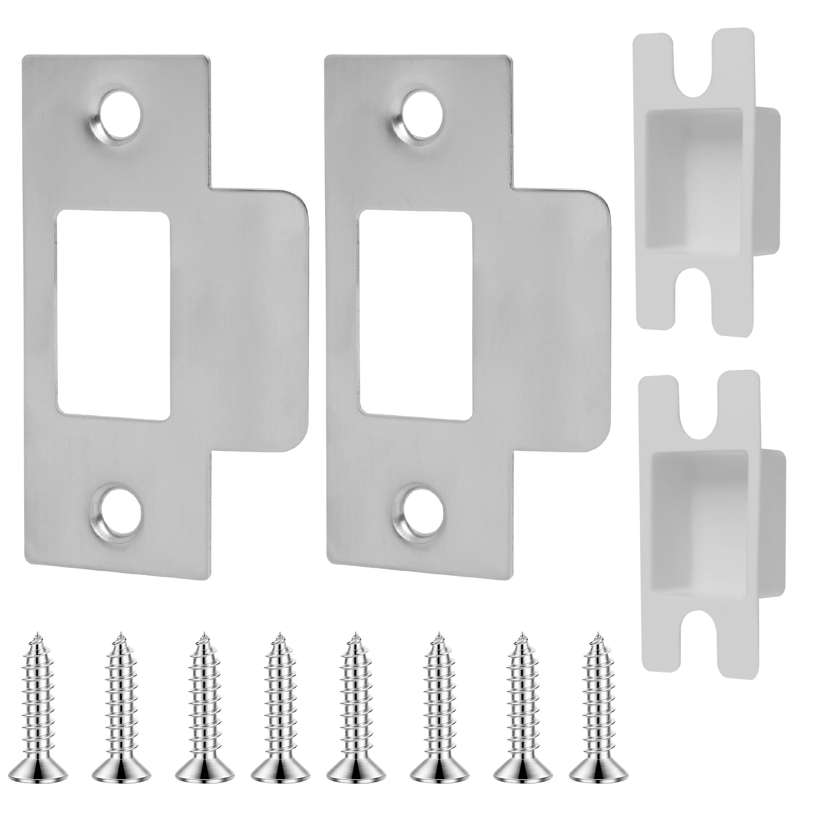 T-Type Door Strike Plate, 2Pcs Interior Door Lock Plates Short Strike ...