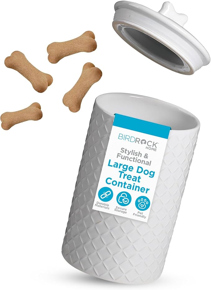 Amazon.com: BIRDROCK HOME Large Dog Treat Container Jar | Holds 7 Cups ...