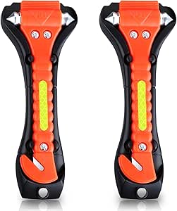 WONDER POINT Premium Car Glass Breaker Safety Hammer - Emergency Escape Tool with Car Window ...