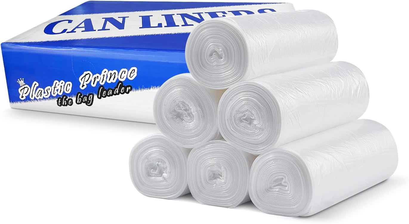 Amazon.com: (500 Pack) 30 Gallon Clear Trash Bags, 8 Mic, High-Density ...
