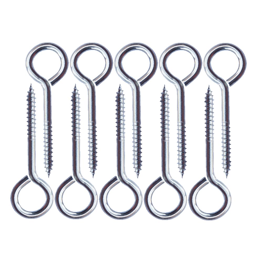 10Pcs Eyelet Screws M5 x 65mm Vine Eye Bolts Eye Screws 304 Stainless ...