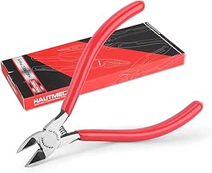 HAUTMEC 6" Flush Cut Pliers Ultra Sharp Wire Cutters with Spring Loaded ...