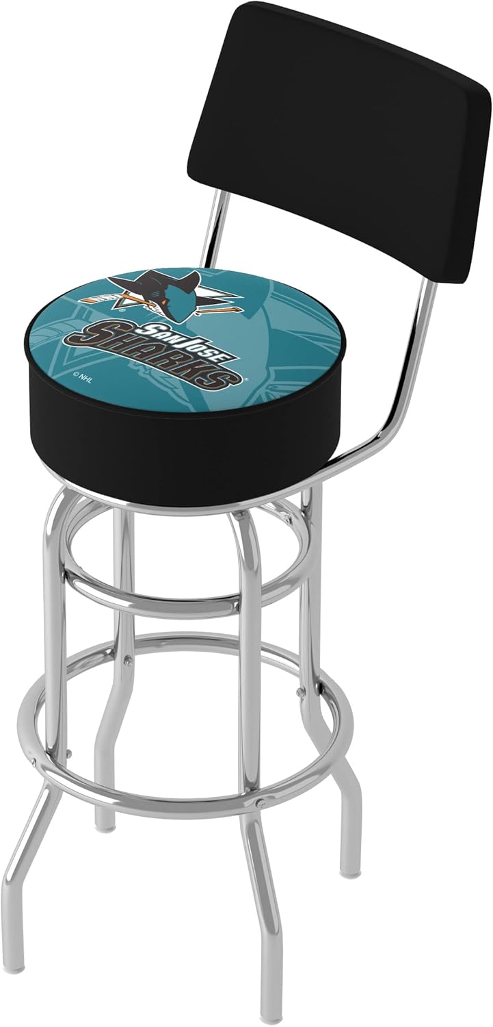 Amazon.com: Trademark Gameroom Bar Stool - San Jose Sharks Watermark ...