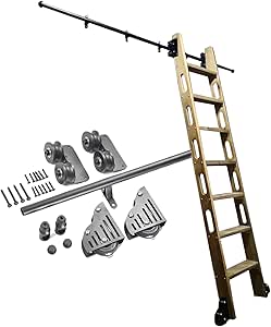 Amazon.com: Library Hardware Rustic Black Sliding Ladder Track Rolling ...