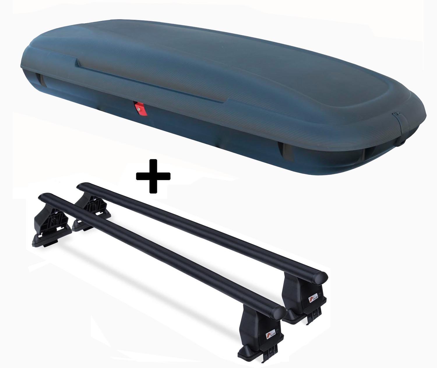 Buy Roof Box VDPCA480 480 Litres Carbon Look + Steel Roof Rack Menabo ...