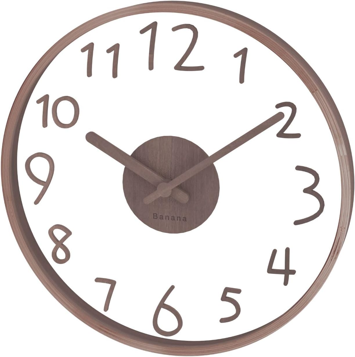Amazon｜ガラスの木 秀 オリジナル「ウォールナット」【バナナ工房】 壁掛け時計 無音 ガラス 30×30×4.5cm 458g軽量 木目 時計 寝室 リビング オフィス 北欧｜バナナ ...