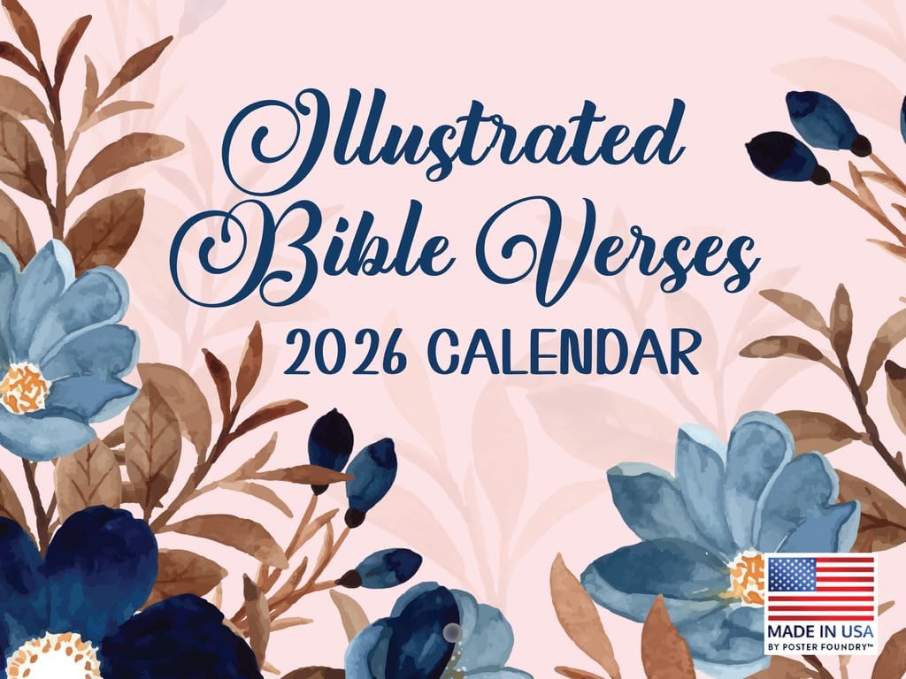 Illustrated Bible Verse Calendar 2026 Monthly Wall Calender 12 Month ...