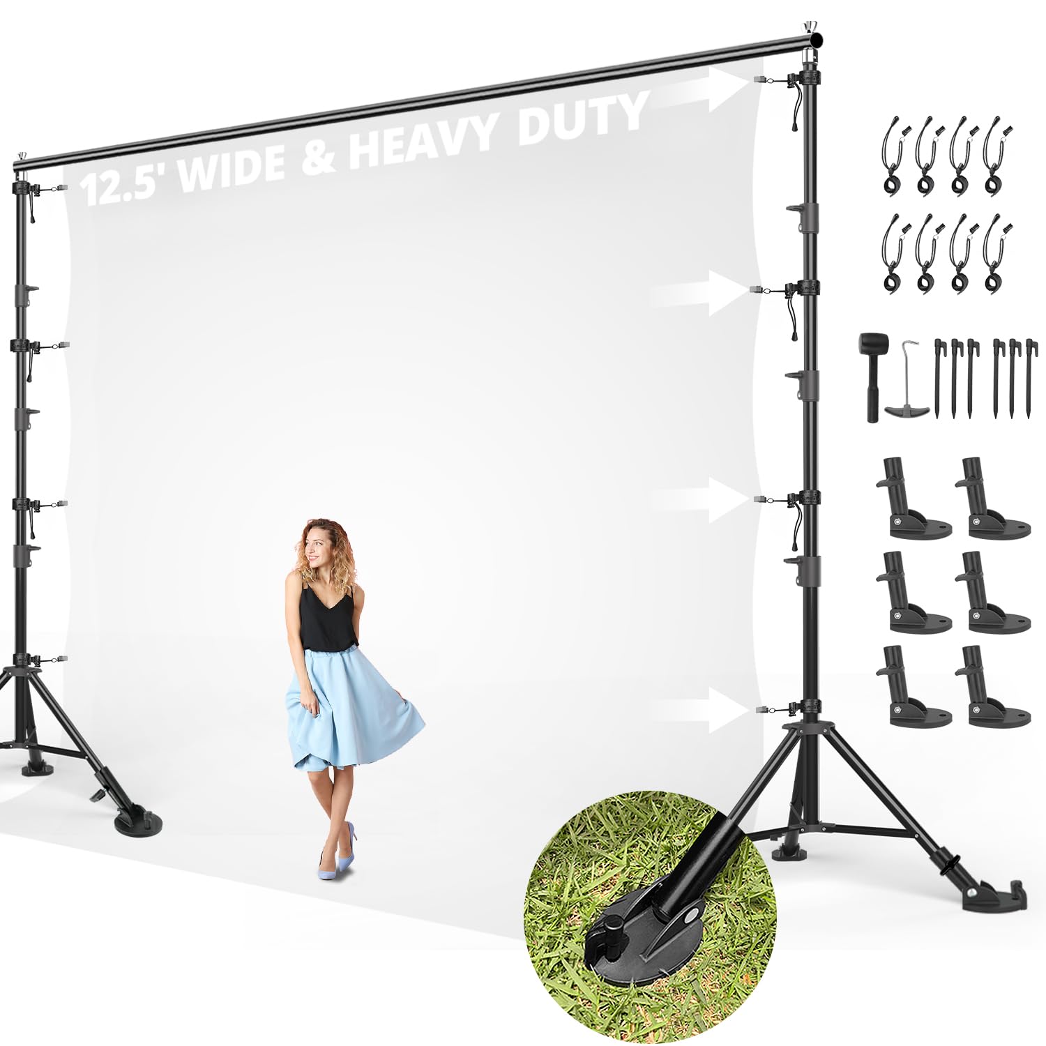 Julius Studio [Large Heavy Duty] 12.5 x 10 ft. (W x H) New Gen ...