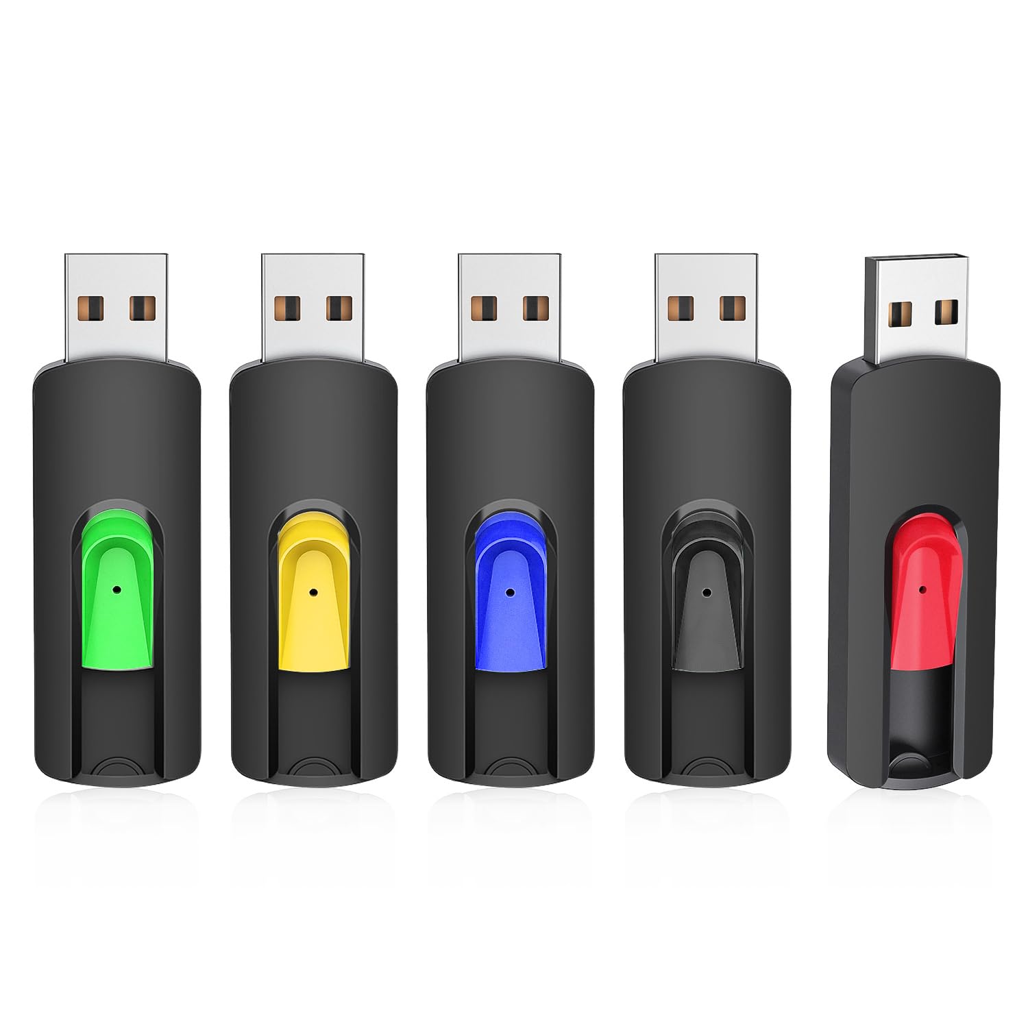 Snapklik.com : MONGERY Retractable USB 2.0 Stick 16GB 5Pack - Thumb Drive