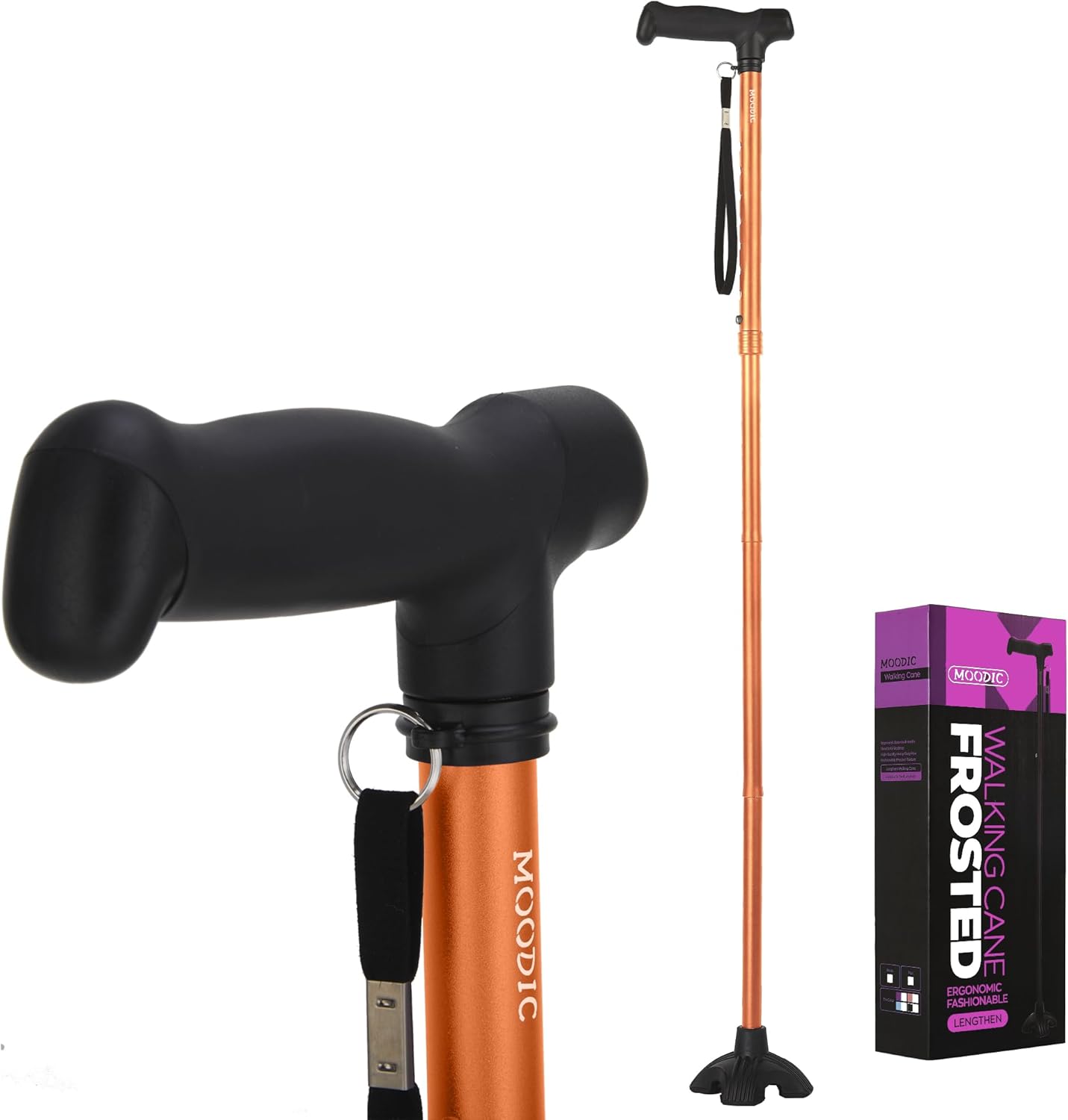 Amazon.com: MOODIC Walking Cane for Men and Women, Extended Grip; Solid ...