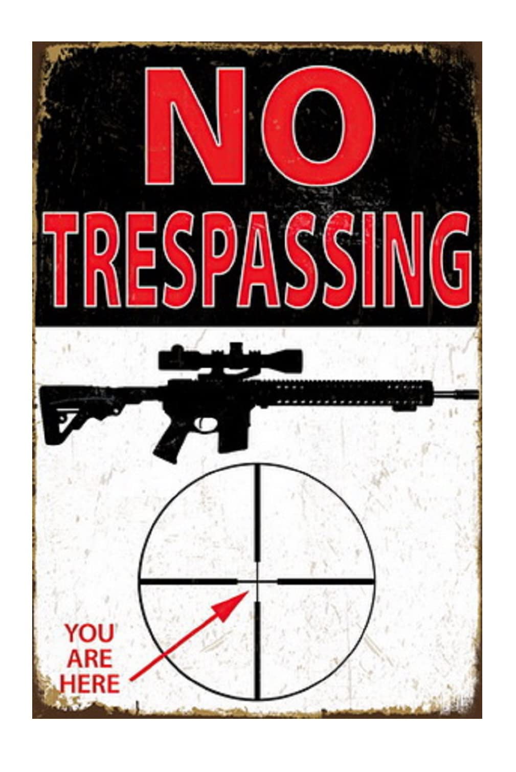 Amazon.com: Funny No Trespassing Sign, Metal Warning Tin Signs, You are ...