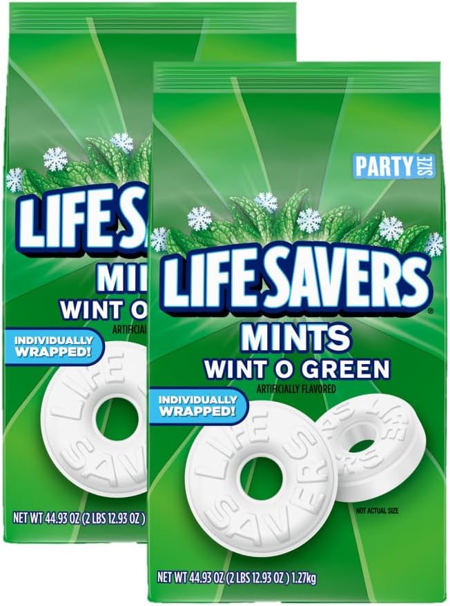 Amazon.com : LIFE SAVERS Pep-O-Mint Breath Mints Hard Candy, Party Size ...