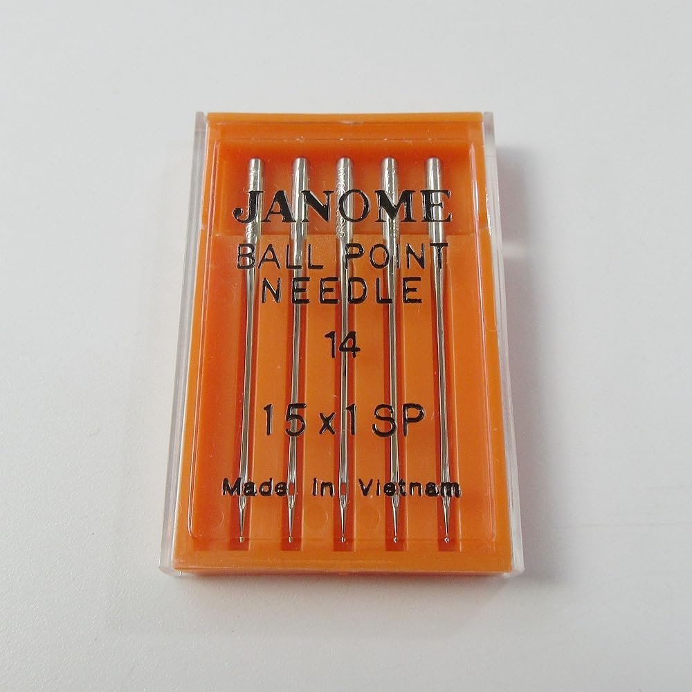 Amazon.com: 5 Ball Point Needles 15x1 SP #14 for Janome 104D,134D,203 ...