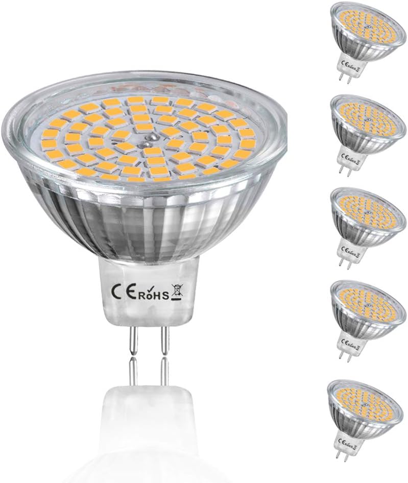 Bonlux 4W MR16 GU5.3 LED Light Bulbs Cool White 6000K AC/DC 12V 120 Deg ...