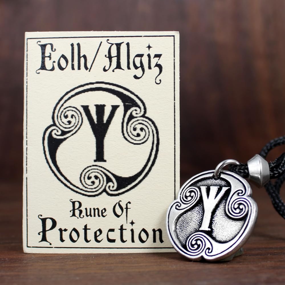 Snapklik.com : Algiz Eolh Rune Of Protection Pendant Necklace
