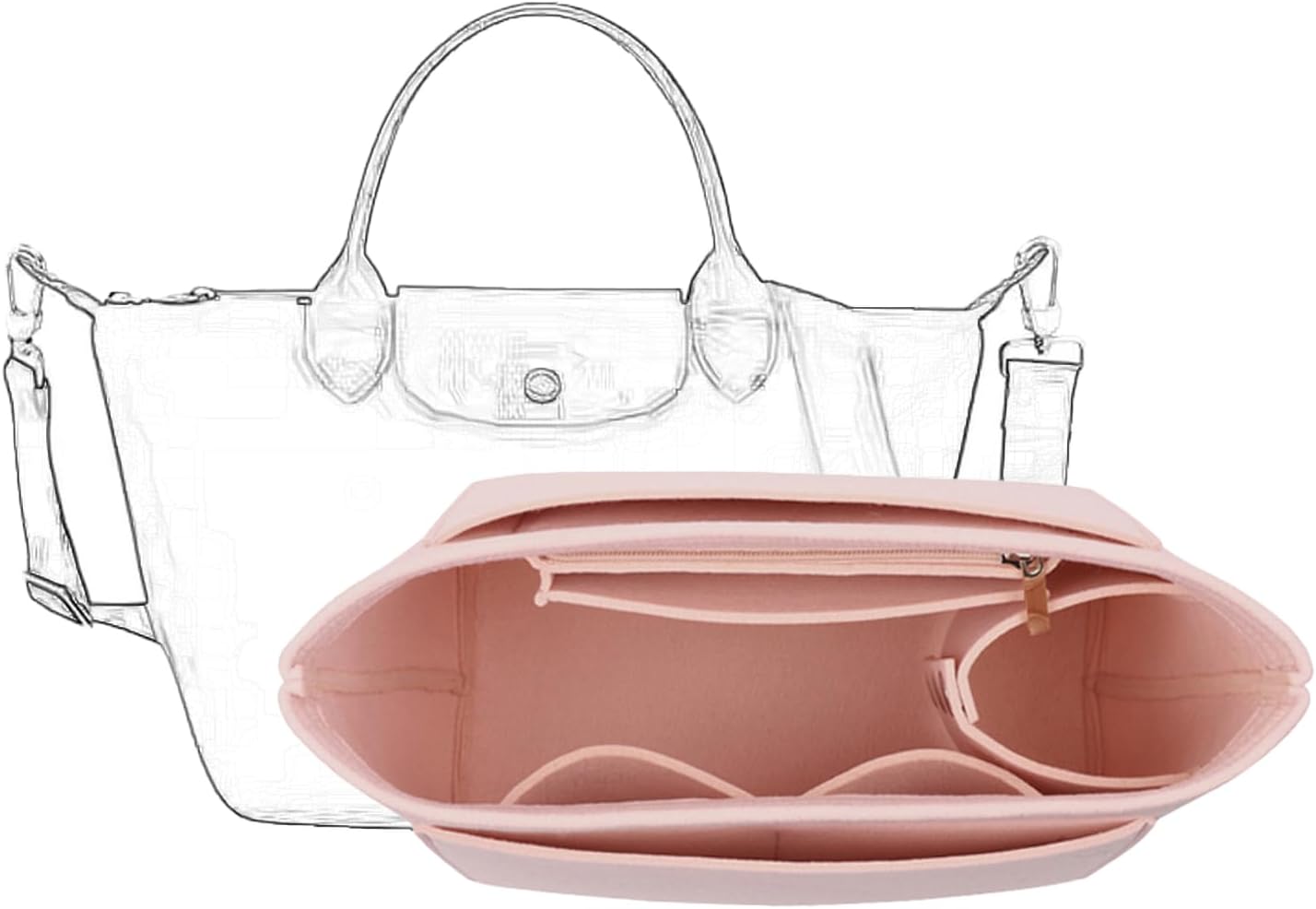 Amazon.com: D.DUO Tote organizer, Longchamp organizer insert for ...