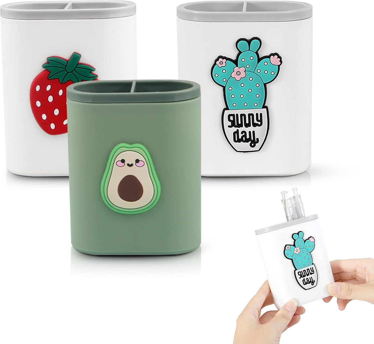 Amazon.com: Cute Pencil Holder, Kawaii Pen Cup Standing Desk Organizer ...