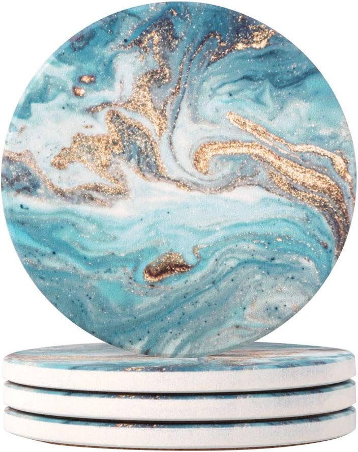 Amazon.com: GOH DODD Coasters for Drinks Set of 6, Absorbent Marble ...