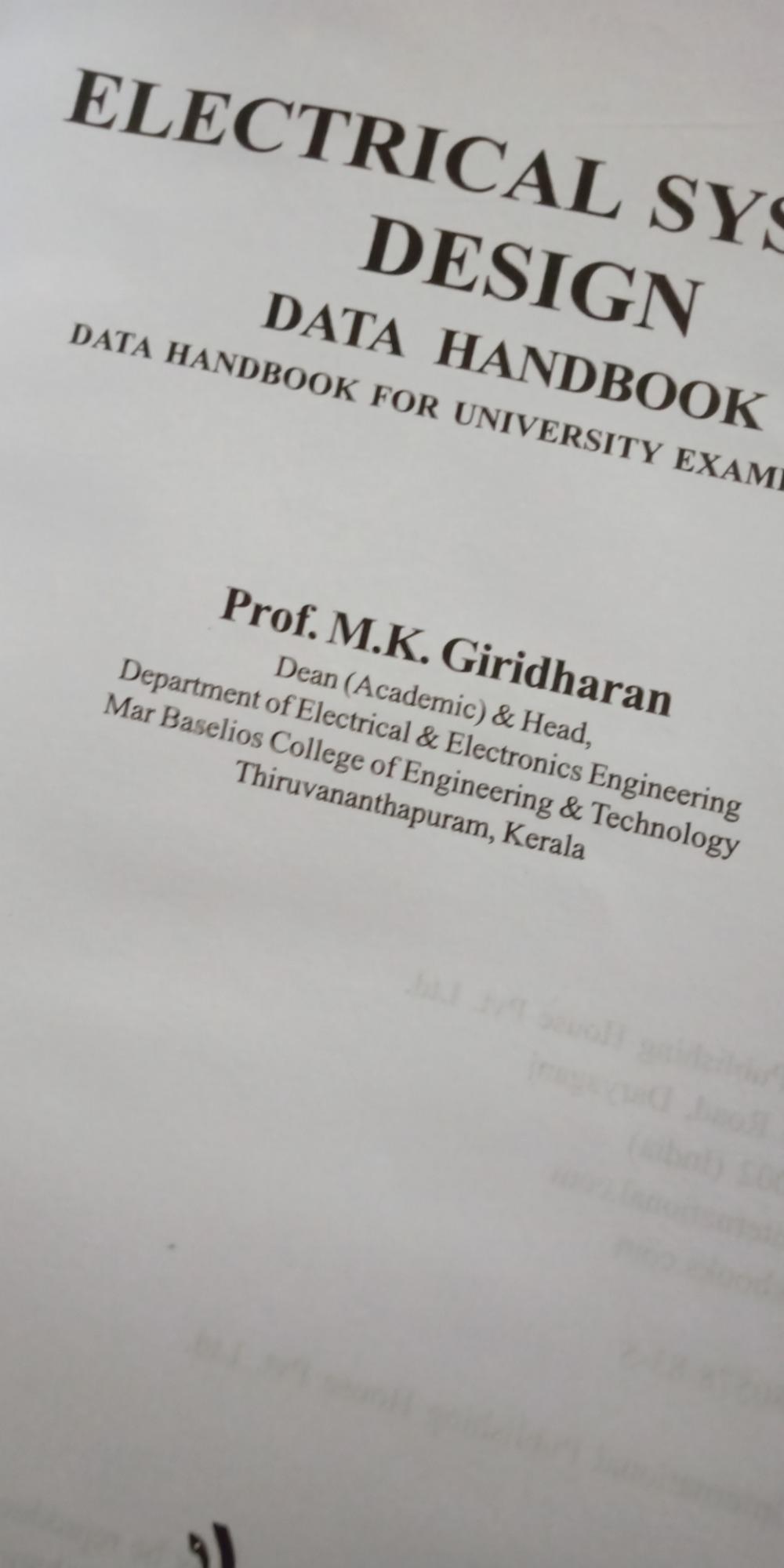 Electrical Systems Design : Giridharan, M. K.: Amazon.in: Books