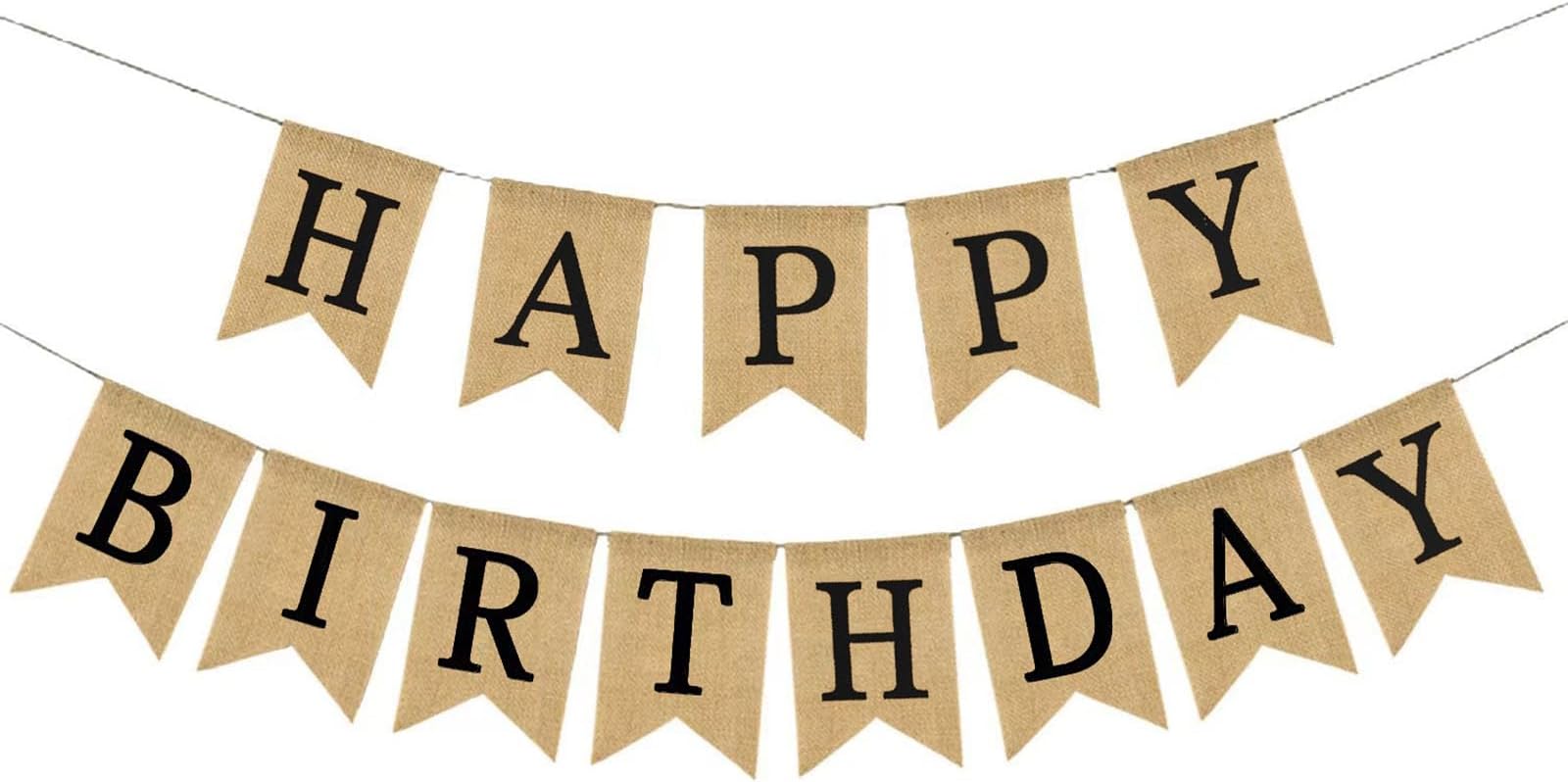 Amazon.com: Happy Birthday Banner - Burlap Black Happy Birthday Sign ...