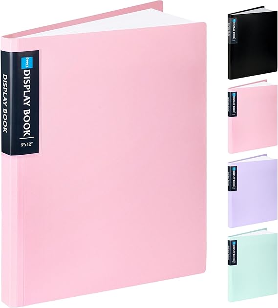 Amazon.com : Sooez Art Portfolios 9"x12", 40 Pockets Large Portfolio ...