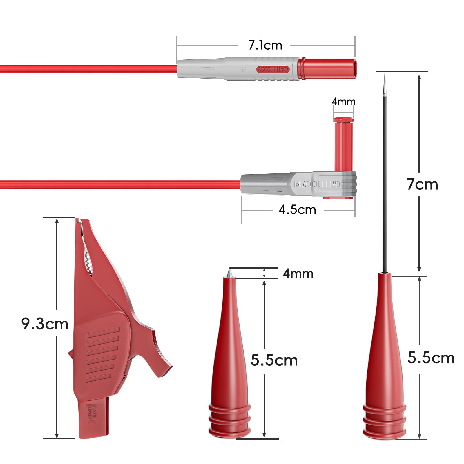 Snapklik.com : Goupchn Multimeter Test Leads Kit 8PCS Test Cable Set