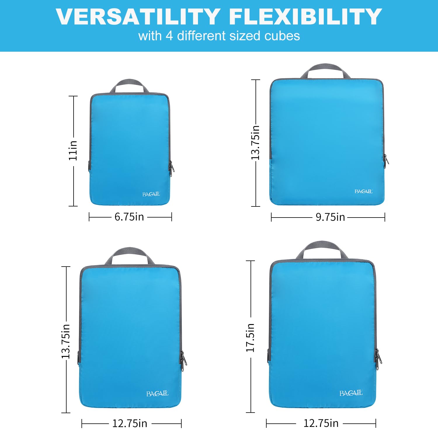Snapklik.com : BAGAIL 4 Set/6 Set/8 Set Compression Packing Cubes ...