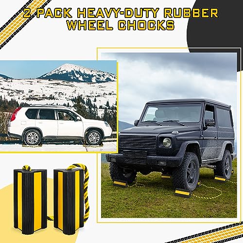 Snapklik.com : Datanly 2 Pair Heavy Duty Rubber Wheel Chock Blocks ...