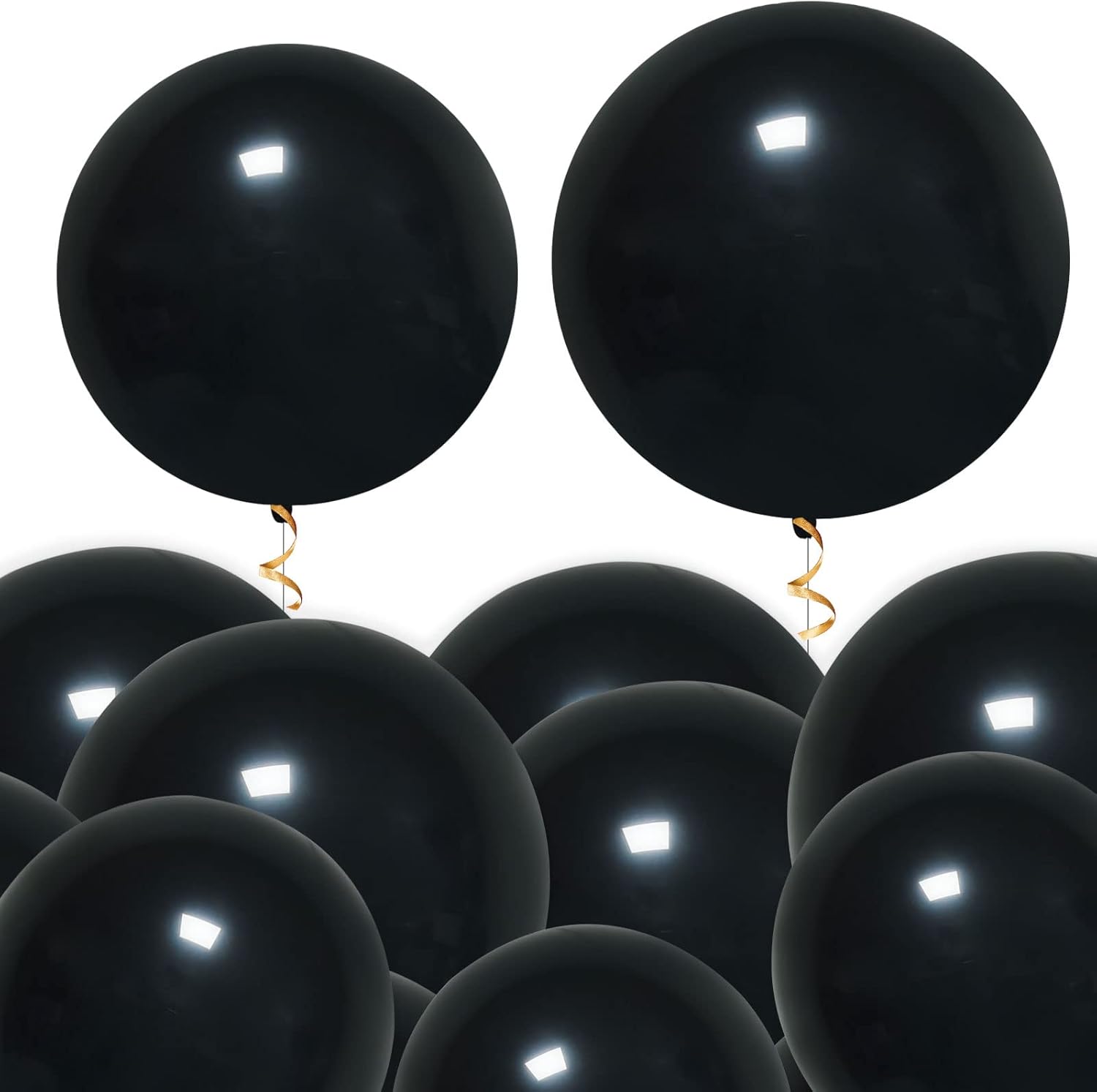 Amazon.com: Elecrainbow 30 Pack 18 Inches Big Large Round Black Latex ...
