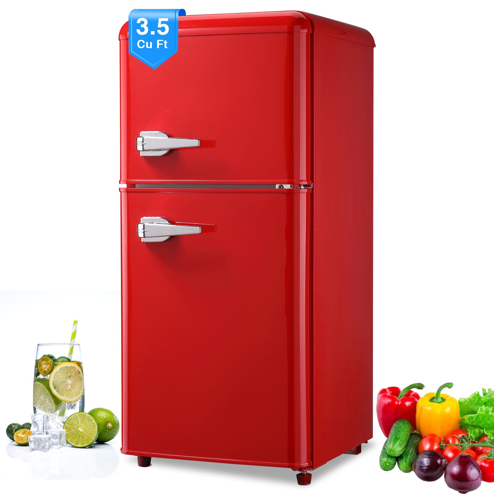 Amazon.com: BINMIT 3.5 Cu.Ft Compact Refrigerator, Retro Fridge with ...
