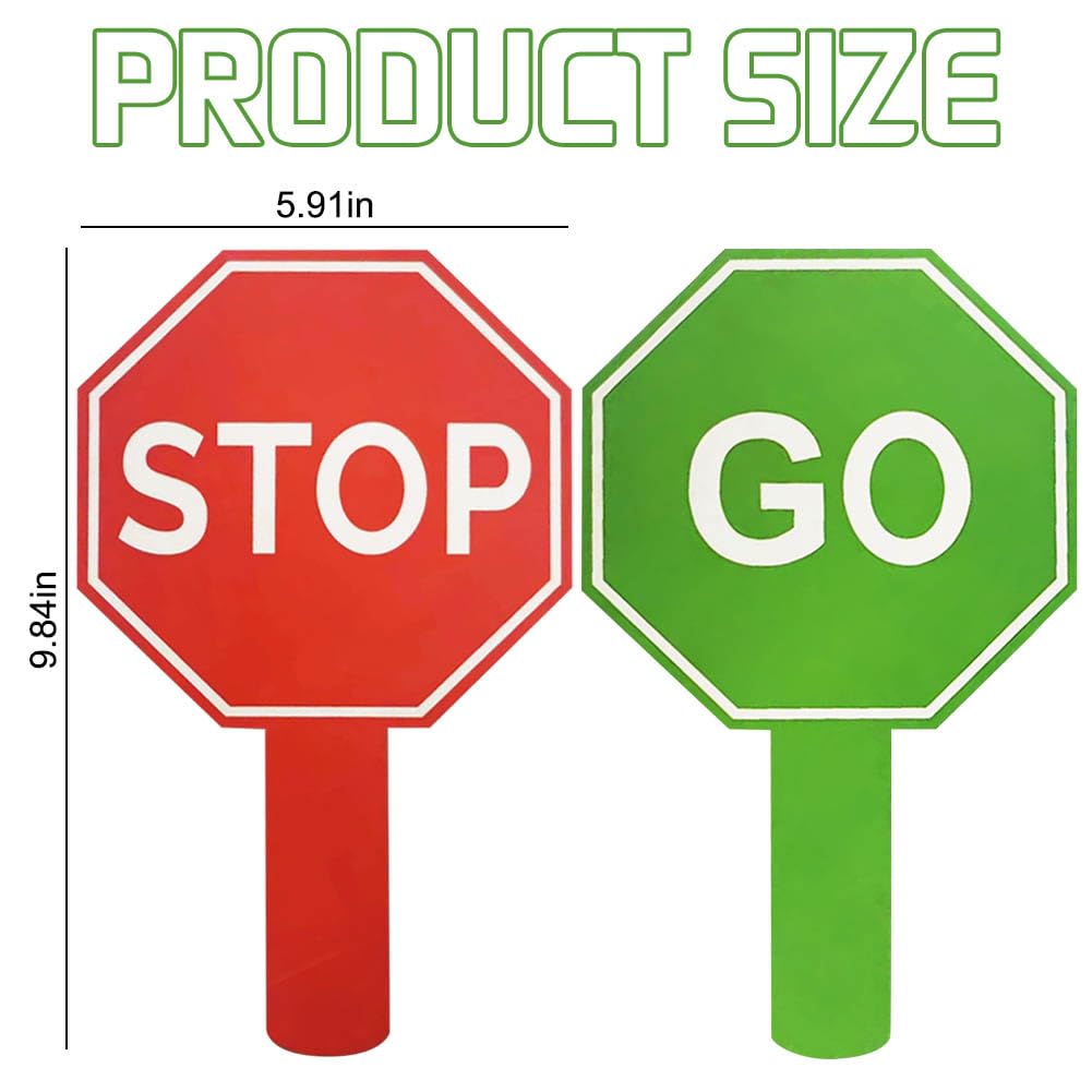 Snapklik.com : ZUYYON 12 Pcs Stop And Go Signs Double Sided Handheld ...