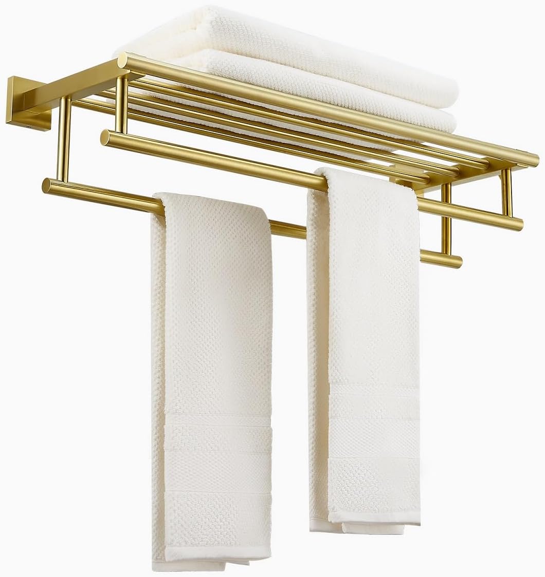 Amazon.com: RTCUL Bathroom Towel Rack 24 Inch Tower Holder with Double ...