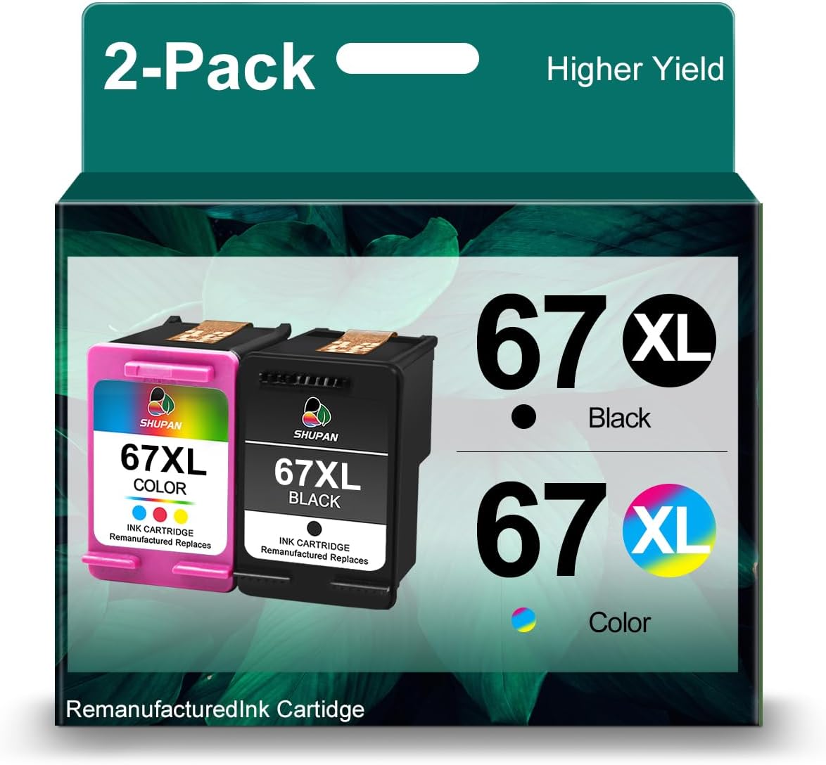 Amazon.com: 67XL Black/Tri-Color Combo Pack Replacement for HP 67 XL 67 ...