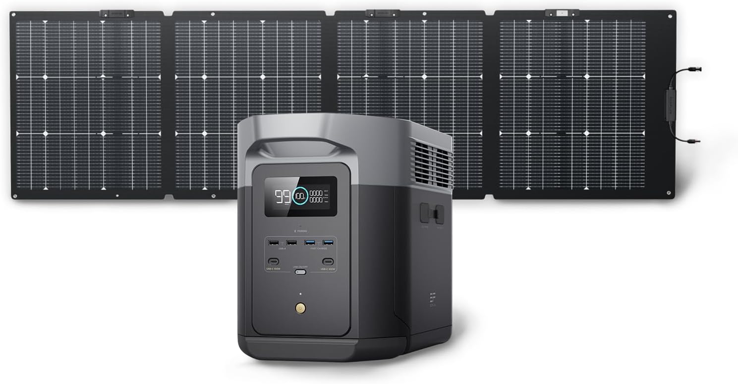 EF ECOFLOW Solar Generator DELTA 2 Max 2048Wh with 220W Solar Panel ...