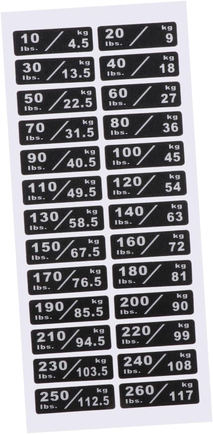 Amazon.com: Aosekaa Weight Stickers Weight Stack Labels 10-260lbs/4.5 ...