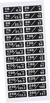 Amazon.com: Aosekaa Weight Stickers Weight Stack Labels 10-260lbs/4.5 ...