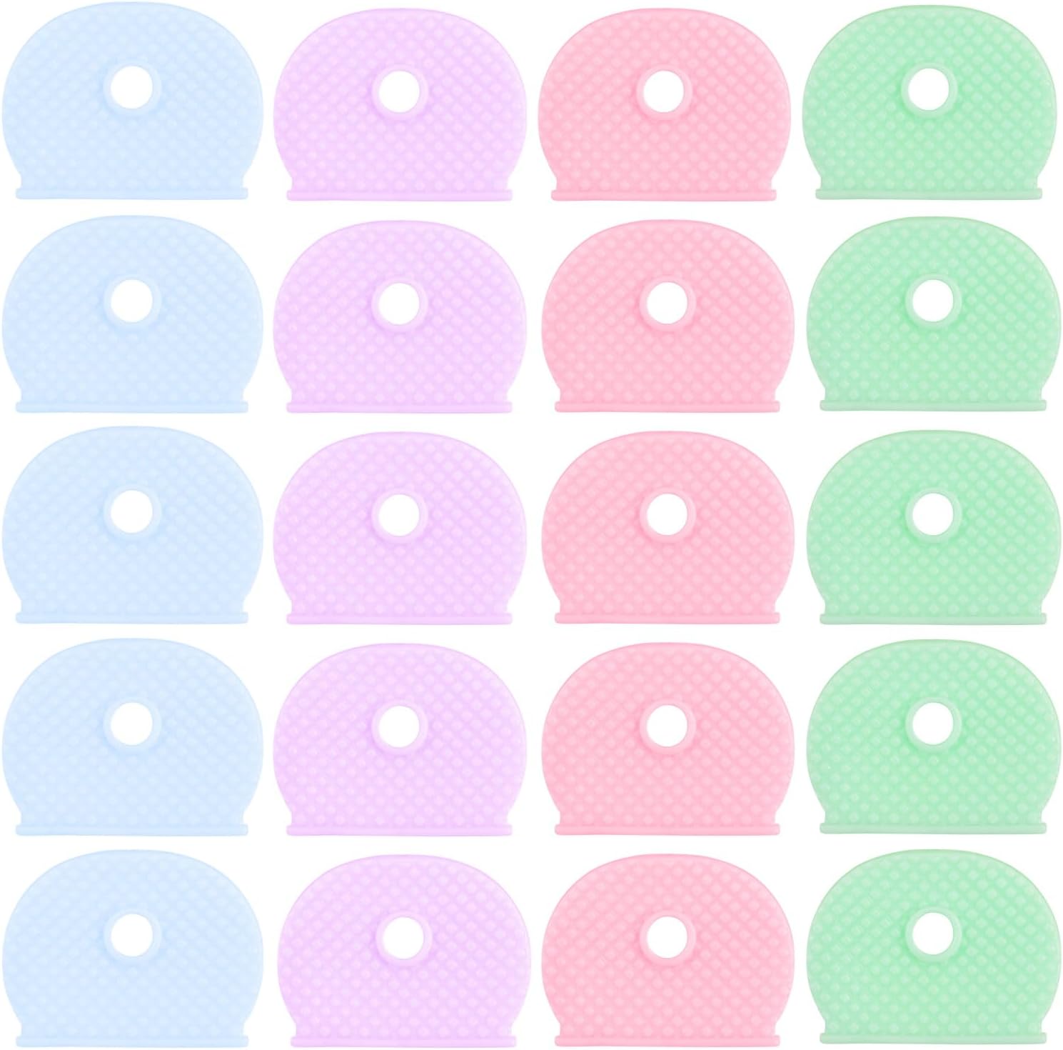 20 Pcs Key Covers Set - 5 Colors Rubber Toppers Tags for Easy ...